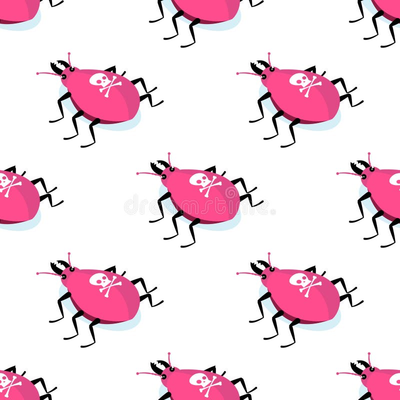 Bug Isometric Icon Seamless Pattern. Virus Symbol Stock Vector ...