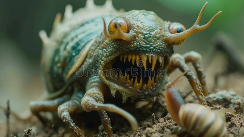 A Bug with a Large Mouth and Sharp Teeth is Eating Another Insect, AI ...