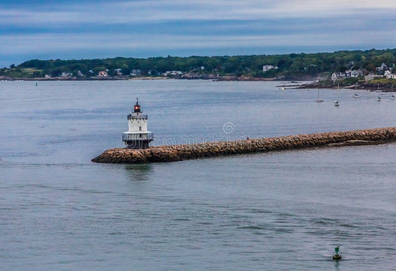 Bug Lighthouse in Portland stock photo. Image of navigation - 128653812