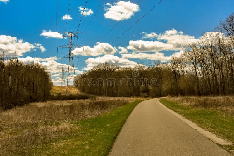 Bug Line Trail Menomonee Falls Wisconsin Stock Image - Image of trees ...