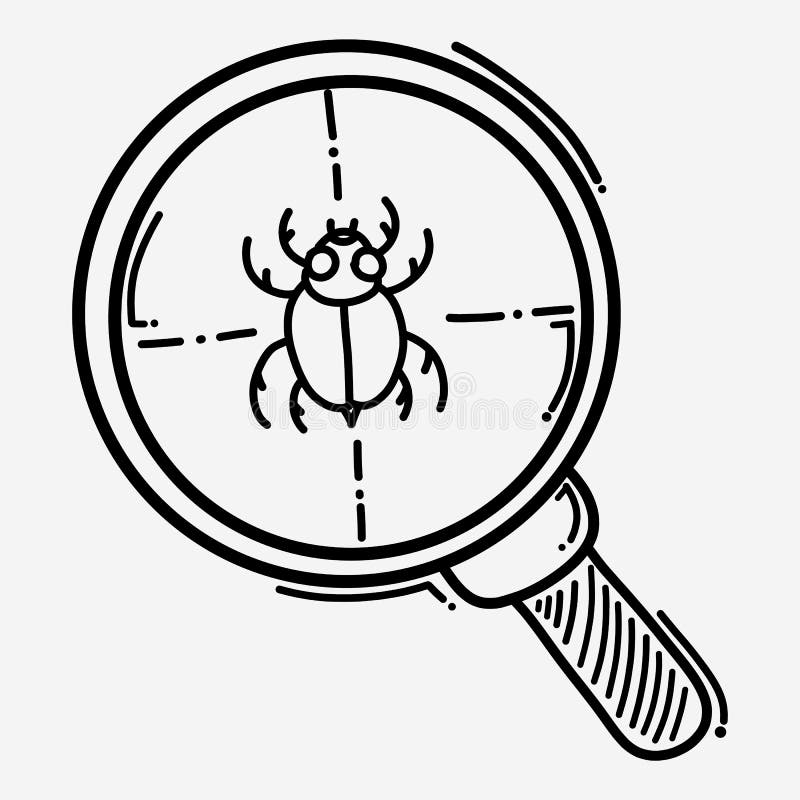 Magnifying Glass Doodle Color Vector Icon. Drawing Sketch Illustration ...