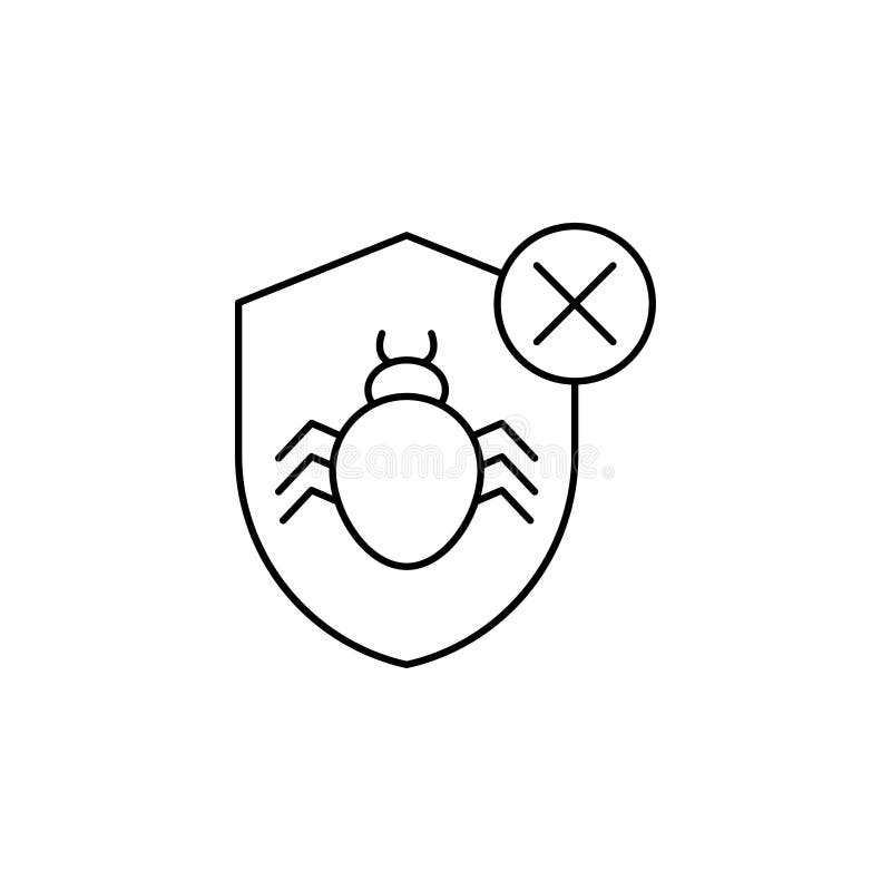 Bug Protected Shield Icon Vector Stock Vector - Illustration of secure ...