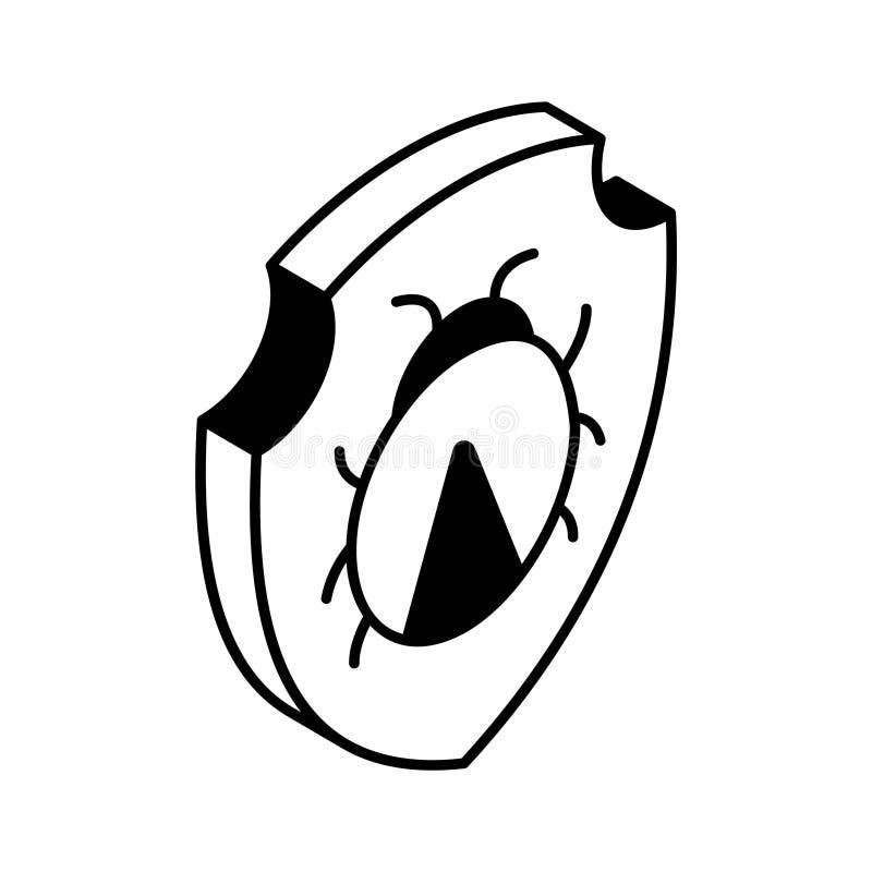 Bug on Protection Shield Showing Concept Icon of Antivirus Isometric ...