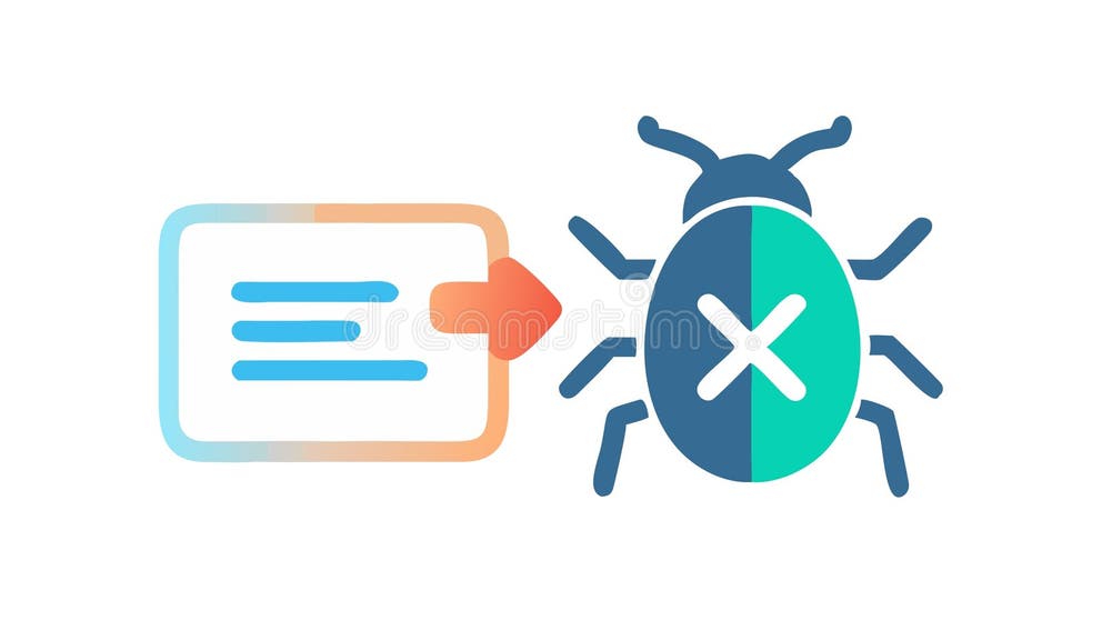 Bug Report Error Fix Debugging Software Icon, Vector Design Generative ...