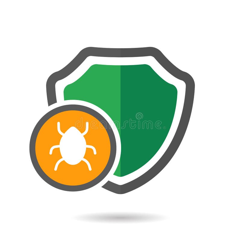 Bug shield icon stock vector. Illustration of icon, firewall - 110482711