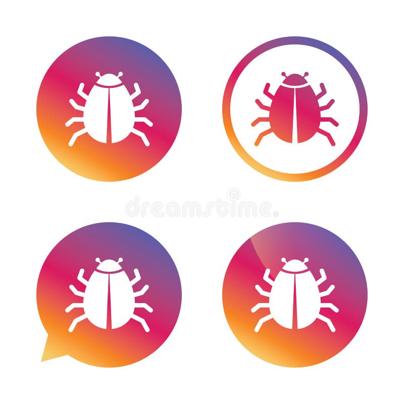 Bug Sign Icon. Virus Symbol. Software Bug Error Stock Vector ...