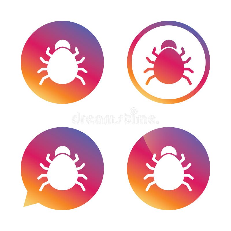 Bug Sign Icon. Virus Symbol. Software Bug Error Stock Illustration ...