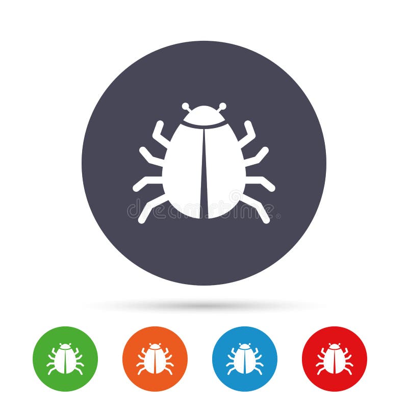 Bug Sign Icon. Virus Symbol. Software Bug Error Stock Vector ...