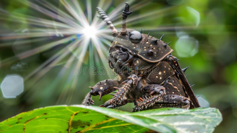 A Bug with Spikes on Its Back Sitting in the Sun, AI Stock Image ...