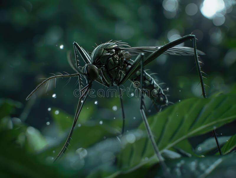 A Bug is Standing on a Leaf in the Rain Stock Photo - Image of macro ...