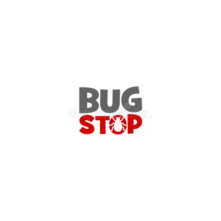 Bug Stop Logo Isolated on White Background Stock Vector - Illustration ...