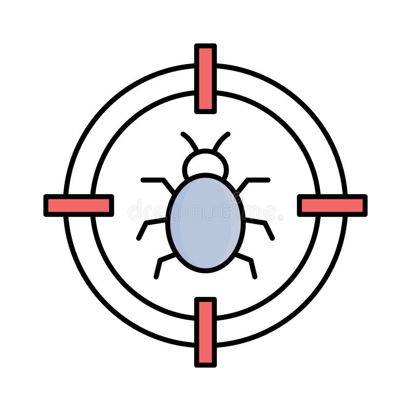 Bug Target Fill Color Vector Icon Which Can Easily Modify or Edit Stock ...