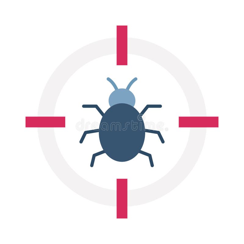 Bug Target Flat Vector Icon Which Can Easily Modify or Edit Stock ...