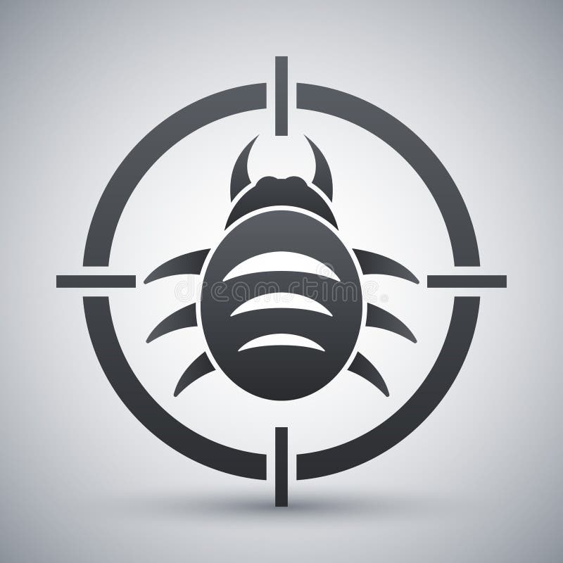 Vector bug target icon stock vector. Illustration of target - 234145648