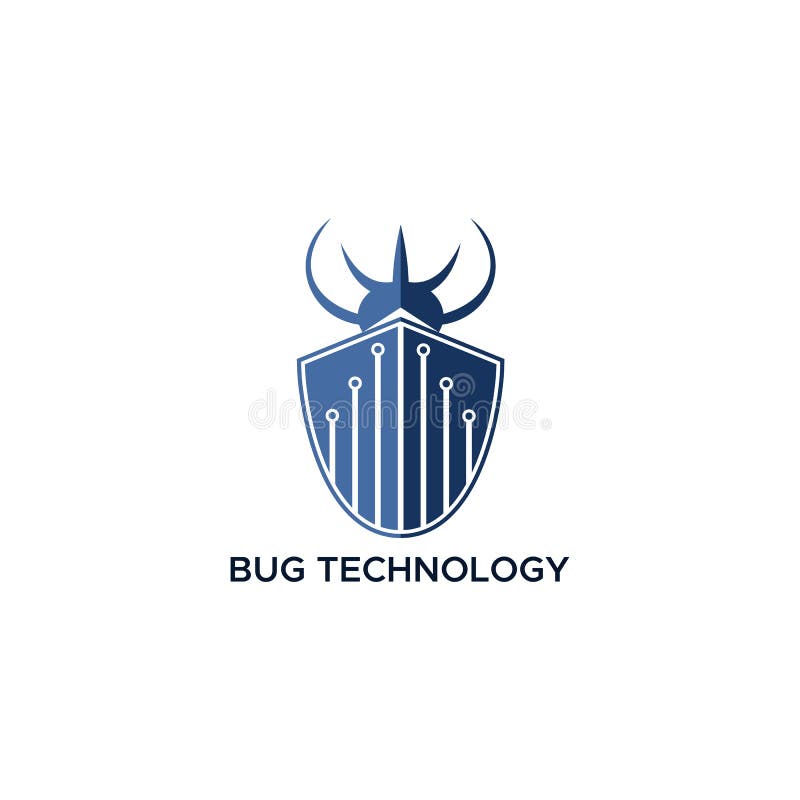 Bug Technology Logo Design Modern Stock Vector - Illustration of ...