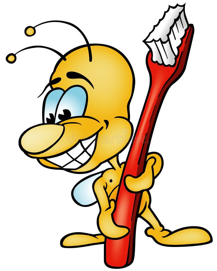 Bug and Tooth brush stock vector. Illustration of drawing - 31720649