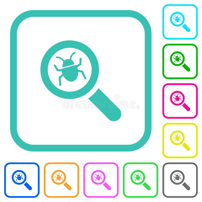 Bug Tracking Vivid Colored Flat Icons Stock Vector - Illustration of ...
