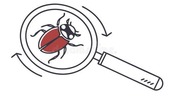 Bug Under Magnifying Glass, Software Debugging, Vector Design ...