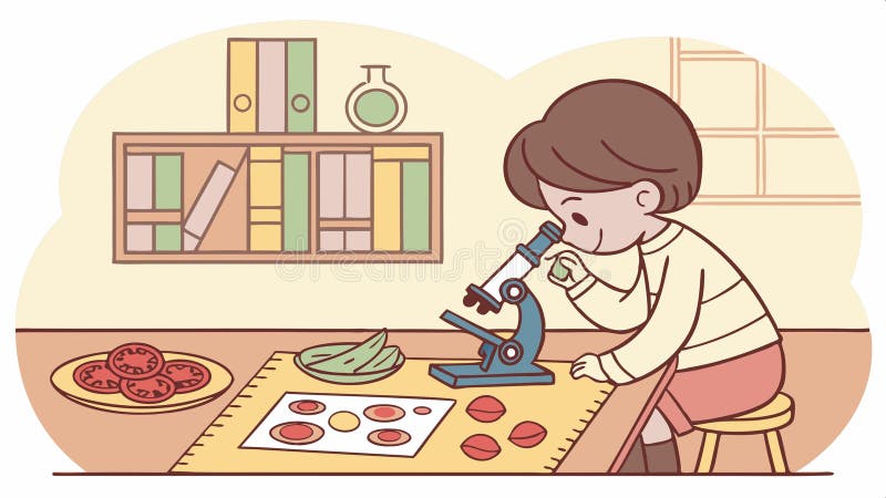 Bug Under Microscope: Child Observing a Bug Under Microscope ...