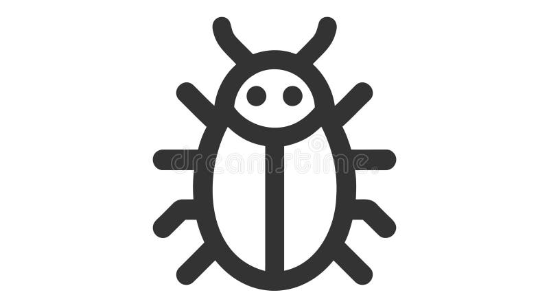 Bug Vector Icon on White Background Stock Illustration - Illustration ...