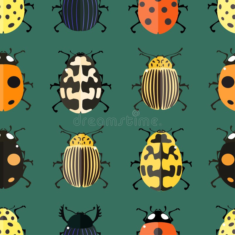 Insect Seamless pattern. stock vector. Illustration of decorative ...