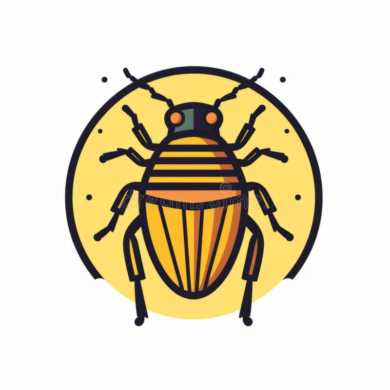 Bug Vector Logo Icon Design: Eye-catching Compositions in Light Yellow ...