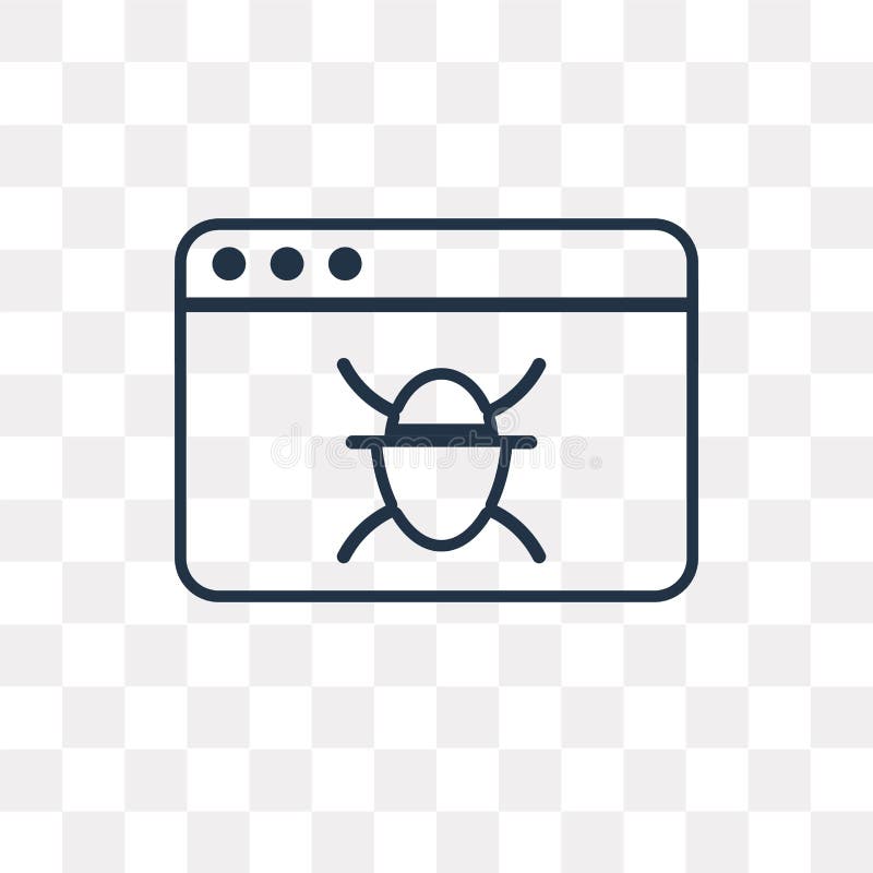 Bug Vector Icon on Transparent Background, Linear Bug T Stock Vector ...