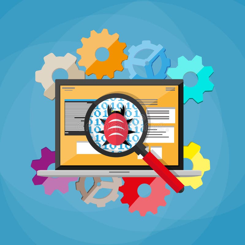 Bug And Virus In The Programming Code Stock Vector Illustration Of Data Program 74318713