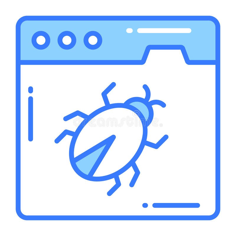 Bug on Webpage Showing Concept Vector of Malicious Website Stock Vector ...