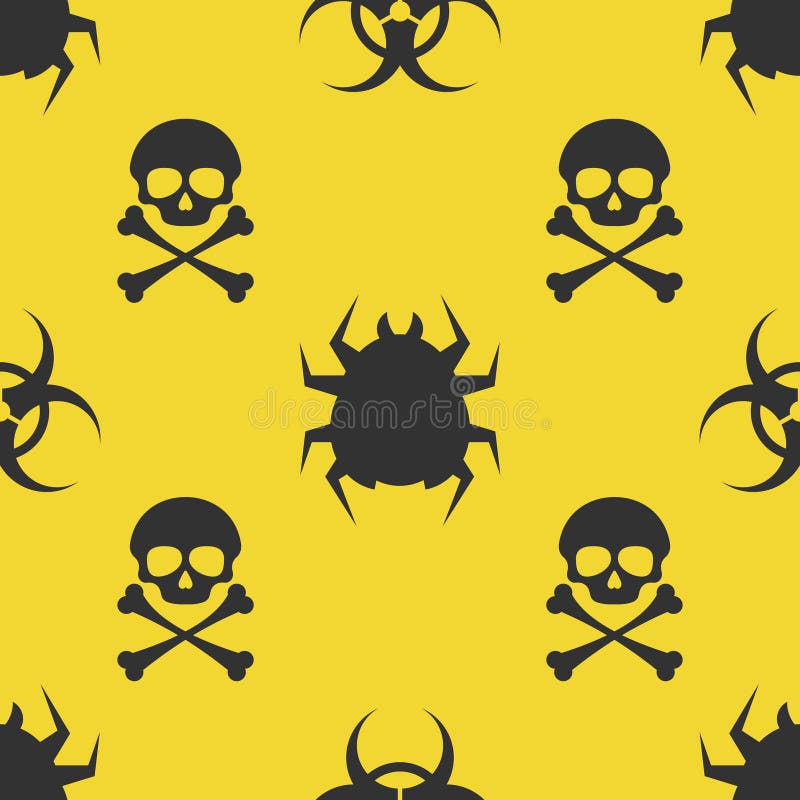Biohazard Seamless Pattern. Sign of Biological Threat. Radiation Stock ...
