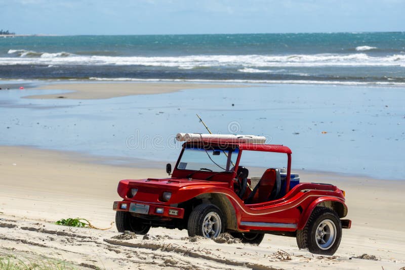 Buggy on the Beach of Genipabu, Brazil Stock Image - Image of tourist ...