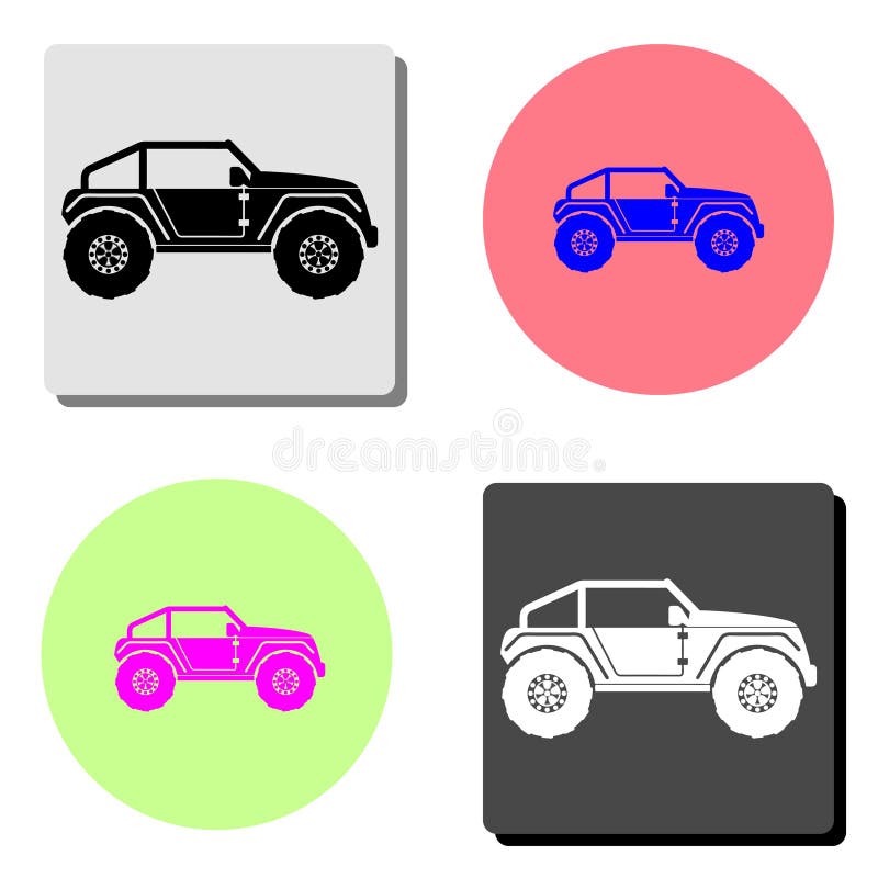 Buggy Car. Flat Vector Icon Stock Illustration - Illustration of ...