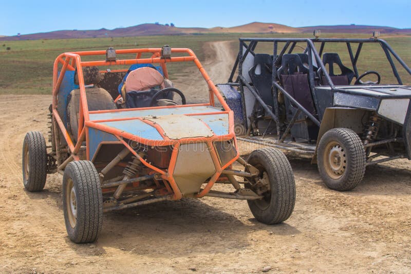 Buggy on a dirt road stock image. Image of country, challenge - 250997255