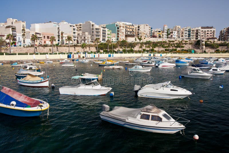 Malta - Bugibba and St Pauls Bay Stock Image - Image of tourism, nature ...