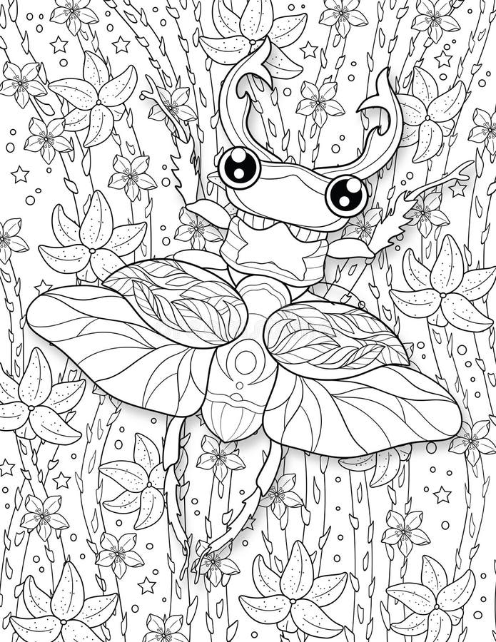 Bugs Coloring Book Page Stock Illustrations – 156 Bugs Coloring Book ...