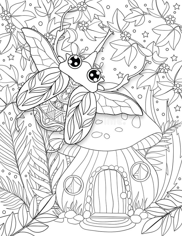 Bugs Coloring Book Page Stock Illustrations – 156 Bugs Coloring Book ...