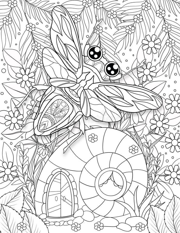 Bugs Coloring Book Page Stock Illustrations – 156 Bugs Coloring Book ...