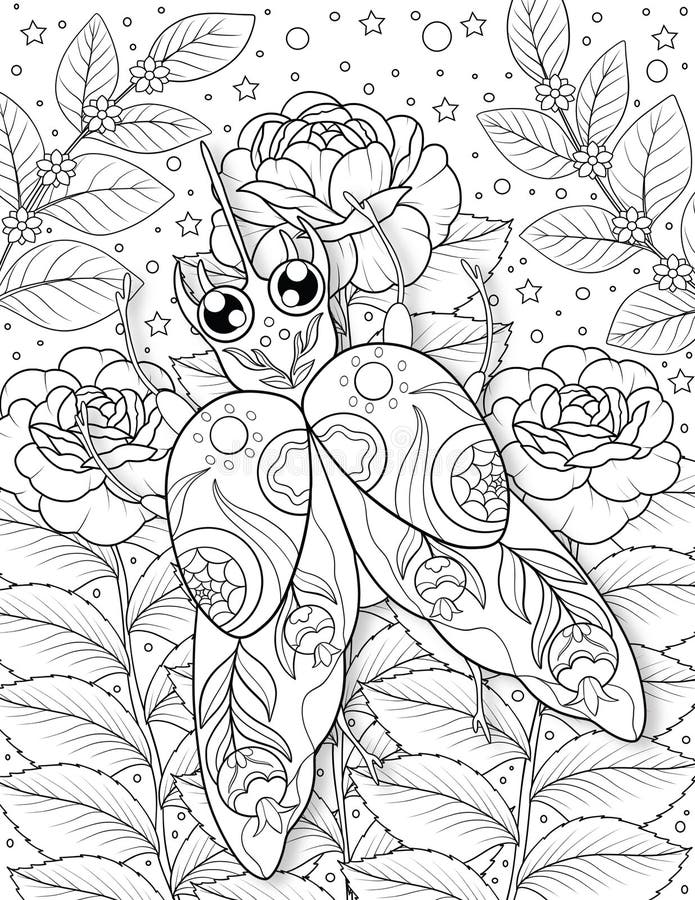 Bugs Coloring Book Page Stock Illustrations – 156 Bugs Coloring Book ...