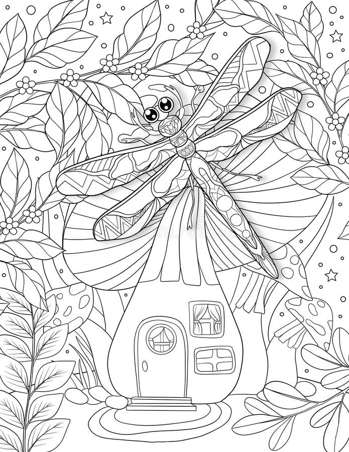 Bugs Coloring Page for Adult Stock Illustration - Illustration of ...