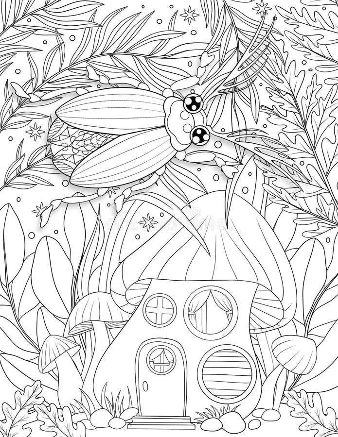 Adult Coloring Book Bugs Stock Illustrations – 84 Adult Coloring Book ...