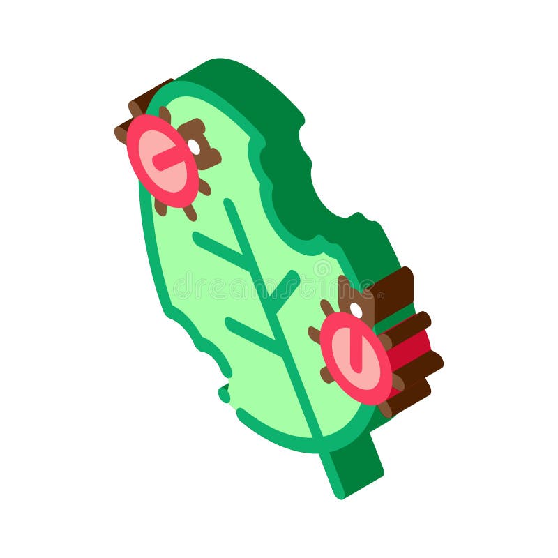 Bugs Eat Leaf Isometric Icon Vector Illustration Stock Vector ...