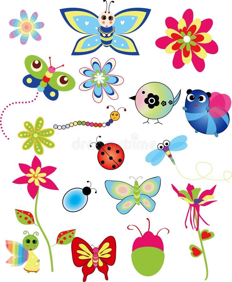 Cute Garden Insect stock vector. Illustration of cartoon - 27120980
