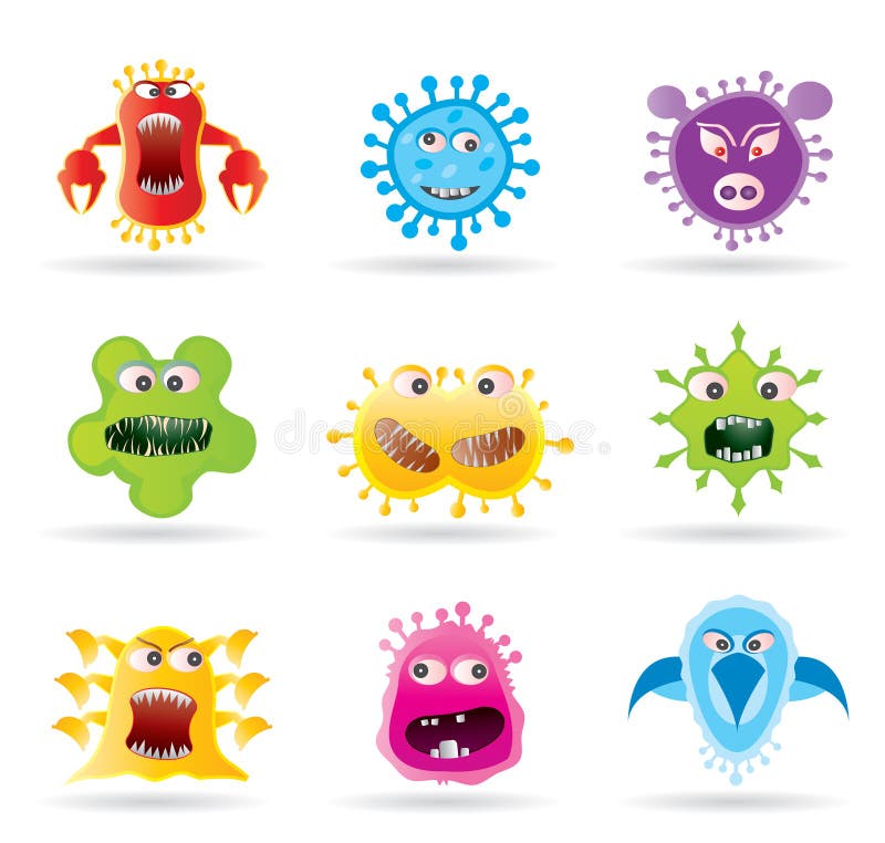 Cartoon virus germs stock vector. Illustration of purple - 18781277
