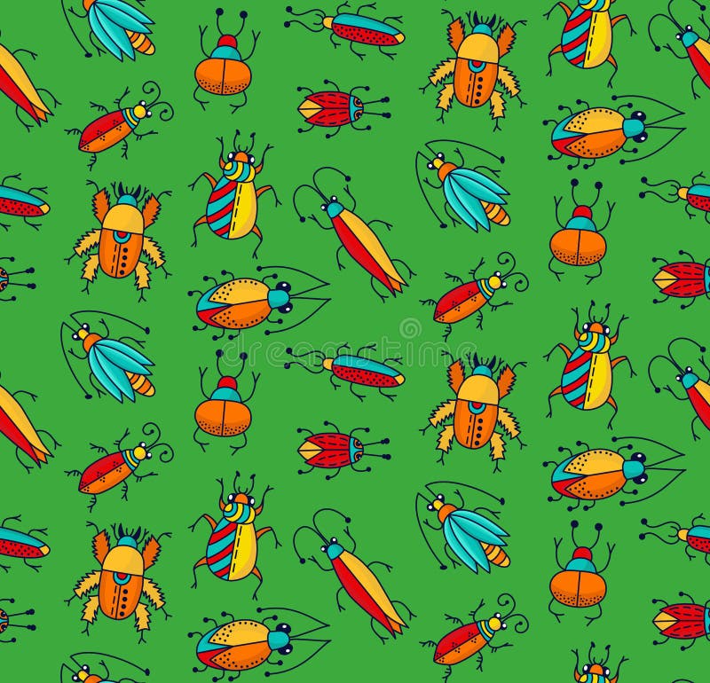 Cute Bugs Insects Doodle Collection Stock Vector - Illustration of character, comic: 80148336