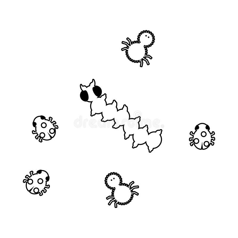 Cute Bugs Line Art Vector stock vector. Illustration of debugging ...