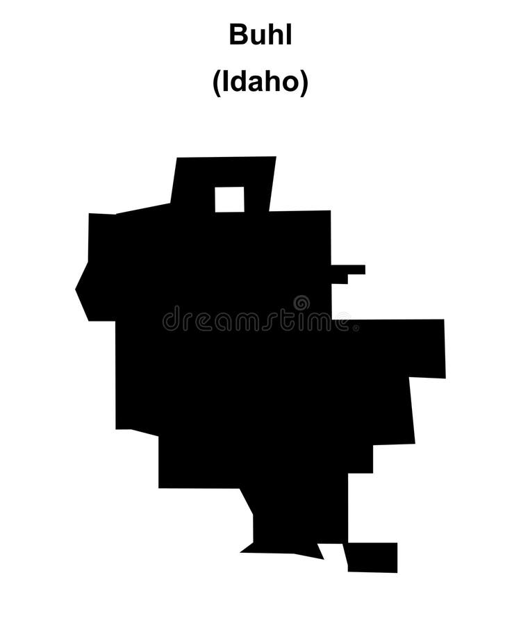 Buhl outline map stock vector. Illustration of boundaries - 387209447
