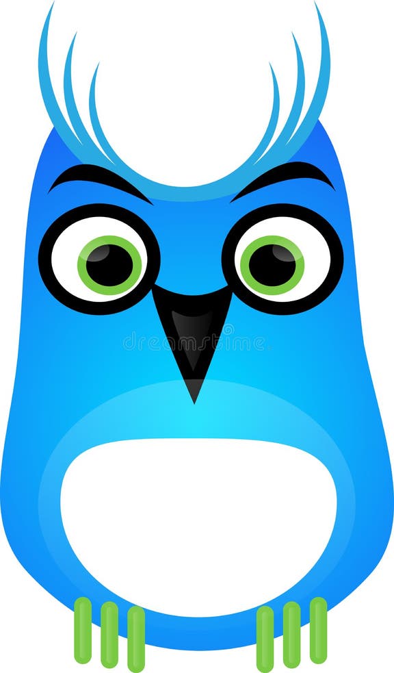 Búho azul ilustración del vector. Ilustración de listo - 10901432