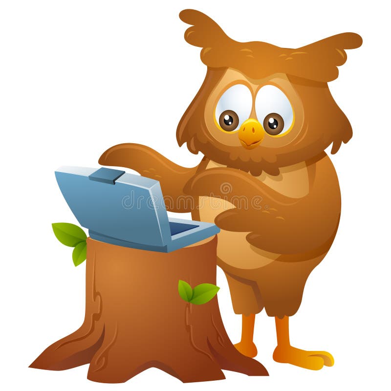 Buho - Funcionamiento De Una Computadora Portátil Stock de ilustración ...