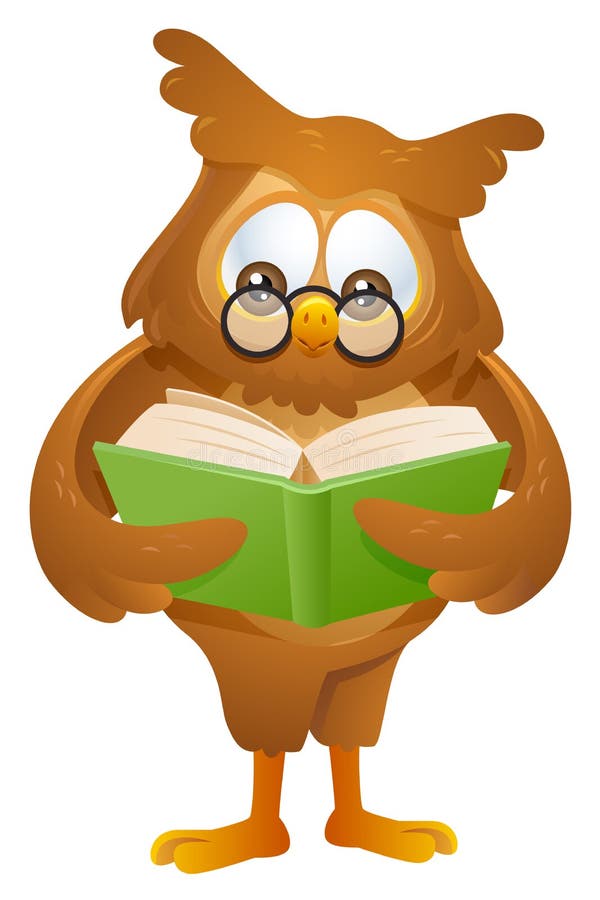 Buho - libro de lectura stock de ilustración. Ilustración de hardcover ...