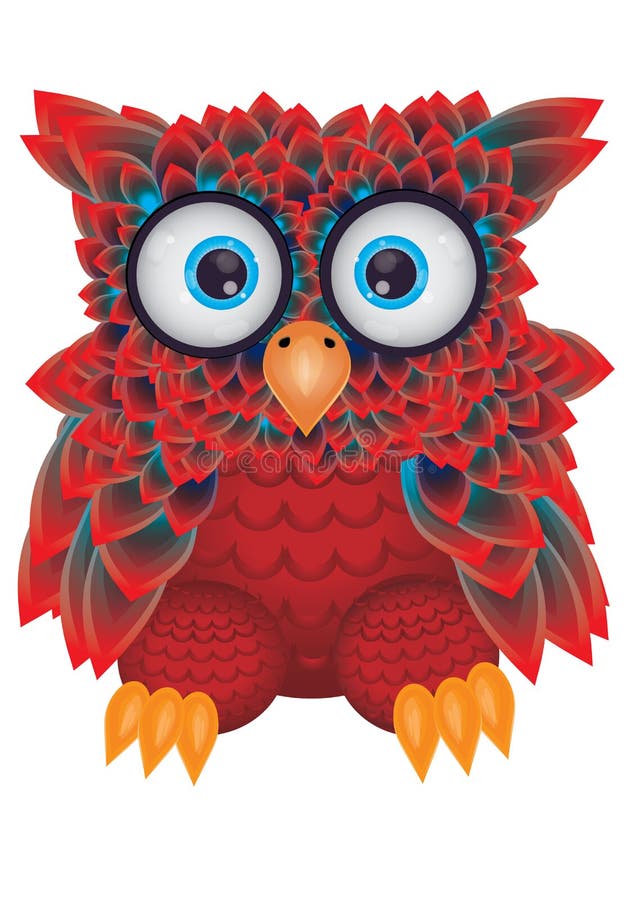 Buho rojo ilustración del vector. Ilustración de magia - 6719636